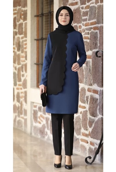 Miss Aymina Renkli Tunik Pantolon Ikili Takım Elbnmyrtkmmavi04