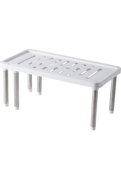 Strade Store Mutfak Lavabo Raf Depolama Ayarlanabilir Dolap Raf Kabine Organizatör Ünitesi Beyaz