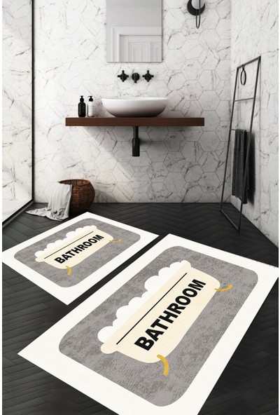Decomia Home Yıkanabilir Bathroom 2li Banyo Halısı Paspas Klozet Ikili Takım (40X60)(60X100) DC-8026 Decomia Home Yıkanabilir Bathroom 2li Banyo Halısı Paspas Klozet Ikili Takım (40X60)(60X100) DC-8026