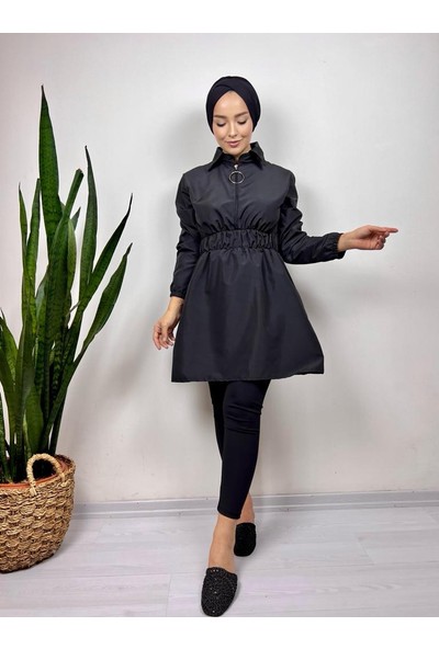 By Suu Sever Tesettür Mayo Yakalı Siyah Vega 2'li Set