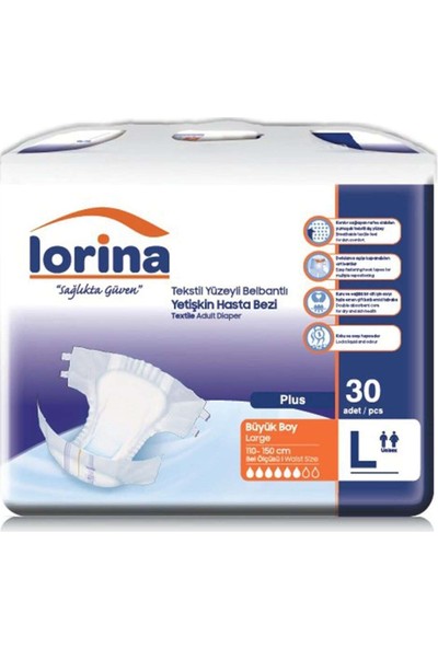 Lorina Emici Bel Bantlı Hasta Bezi Large 30 Adet