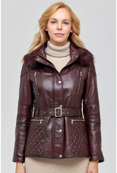 Derimod Kımberly Kadın Deri Mont - Bordo