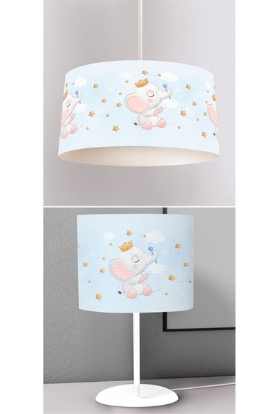 İnstababyrooms Çocuk Odası Dijital Baskılı Sarkıt Avize ve Masaüstü Abajur Avize Model 115