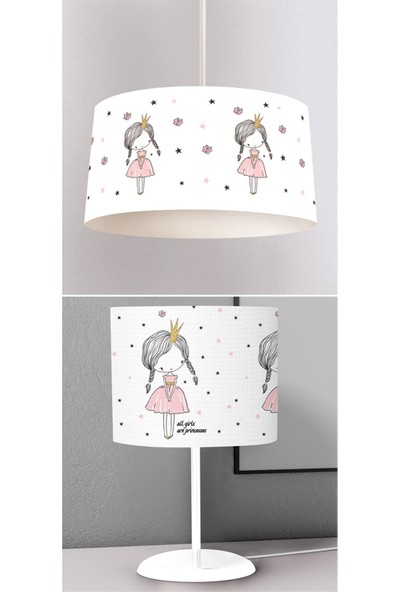 İnstababyrooms Çocuk Odası Dijital Baskılı Sarkıt Avize ve Masaüstü Abajur Avize Model 238