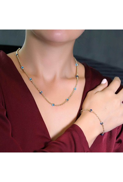 Altınbeyi Göz Boncuklu Set 14 Ayar Altın 9.00 Gram Altınbeyi Göz Boncuklu Set 14 Ayar Altın 9.00 Gram