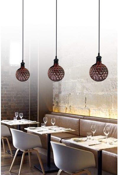 Dünya Led HS.1926 Bakır Cam Salon Cafe Çocuk Odası Hol Ofi̇s Ampul Sarkıt Avi̇ze Dünya Led HS.1926 Bakır Cam Salon Cafe Çocuk Odası Hol Ofi̇s Ampul Sarkıt Avi̇ze
