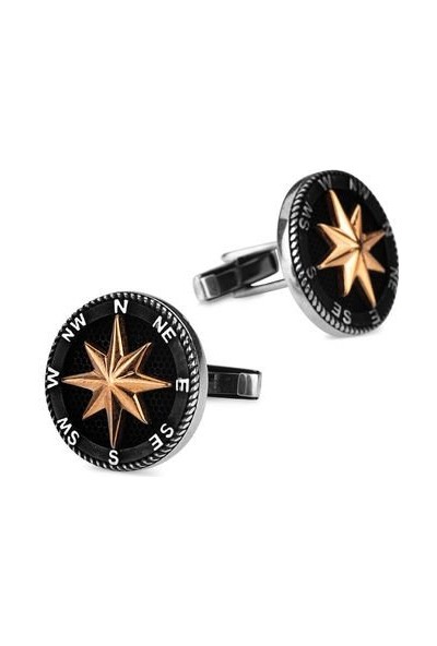 Takılingo 925 Ayar Gümüş Pusula Kol Düğmesi Takılingo 925 Ayar Gümüş Pusula Kol Düğmesi