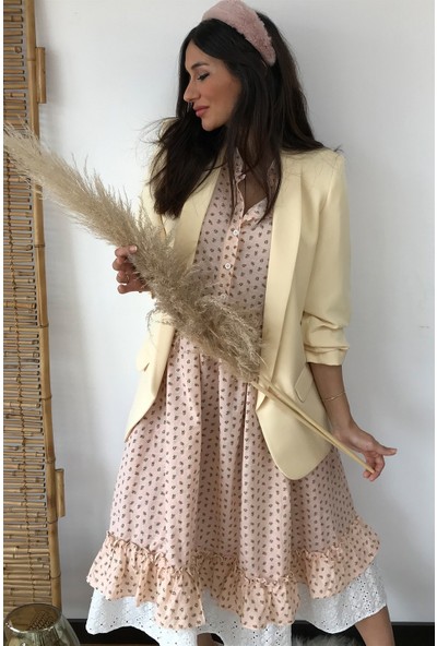 4 Sisters Fashion Bebek Sarısı Blazer Ceket