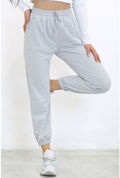 Yusra Paça Lastikli Eşofman Altı Gri - 7726.1348.