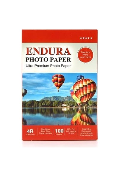 Endura Photo Paper Inkjet 4r Glossy-Parlak 10 x 15 cm 100'LÜ 270GR