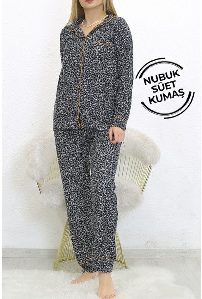 Yusra Nubuk Süet Pijama Takımı Siyahhardal - 8529.1048. Yusra Nubuk Süet Pijama Takımı Siyahhardal - 8529.1048.
