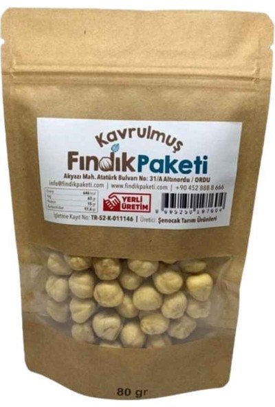 Fındık Paketi Kavrulmuş Iç Fındık 80 gr