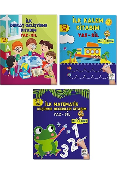 2-4 Yaş Evde Etkinlik Seti - Mucit Karınca Serisi Yaz-Sil Kitaplar 2-4 Yaş Evde Etkinlik Seti - Mucit Karınca Serisi Yaz-Sil Kitaplar