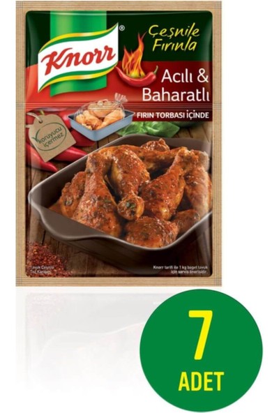 Knorr Fırında Tavuk Çeşnisi Acılı Baharatlı 34 Gram x 7