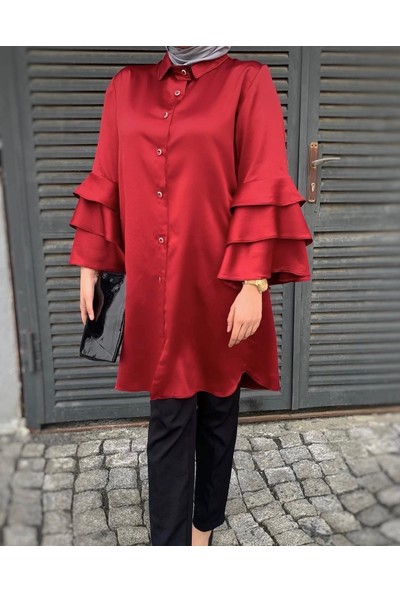 Butik Saten Tunik Gömlek