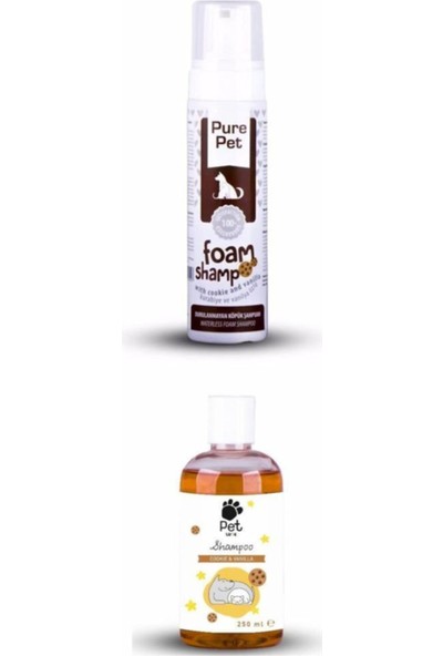 Pure Pet Cookie Vanilya Kedi&köpek Şampuanı Seti 250+225 ml Pure Pet Cookie Vanilya Kedi&köpek Şampuanı Seti 250+225 ml