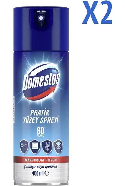 Domestos Pratik Yüzey Spreyi Maksimum Hijyen Alkol Bazlı 400 ml x 2