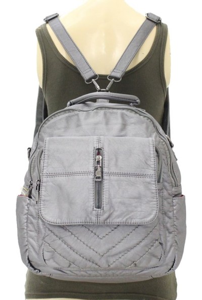 Wanderlust Yıkama Kadın Deri Omuz ve Sırt Çantası