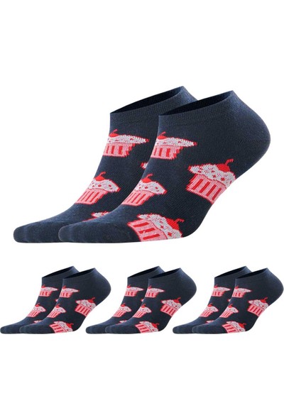 Aytuğ Socksmax Kadın Pamuklu 3 Çift Tatlı Desenli Patik Çorap - 1713 Aytuğ Socksmax Kadın Pamuklu 3 Çift Tatlı Desenli Patik Çorap - 1713