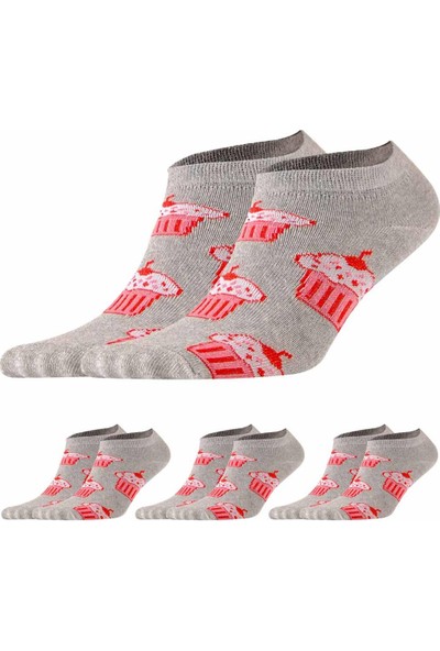 Aytuğ Socksmax Kadın Pamuklu 3 Çift Tatlı Desenli Patik Çorap - 1713 Aytuğ Socksmax Kadın Pamuklu 3 Çift Tatlı Desenli Patik Çorap - 1713