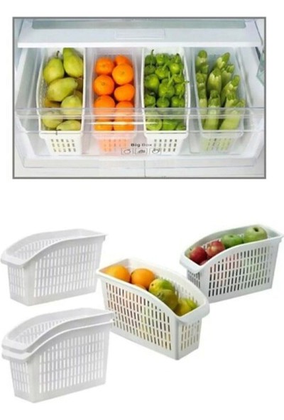Abeltrade 4 Adet Buzdolabı Sepeti Dolap Içi Organizer Düzenleyici Sepet Dolap