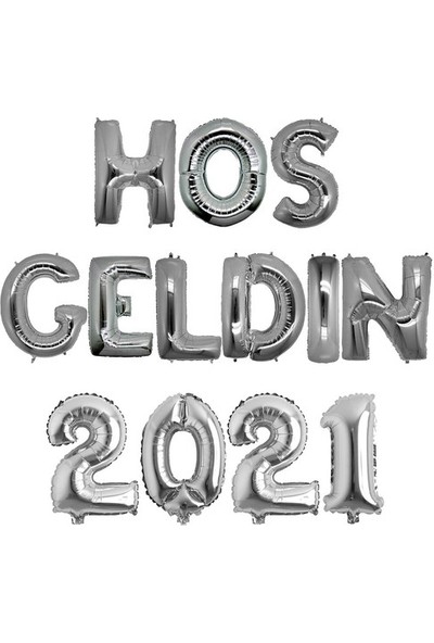Partisüs Hoşgeldin Yılbaşı 2021 Gümüş Folyo Balon Seti Partisüs Hoşgeldin Yılbaşı 2021 Gümüş Folyo Balon Seti