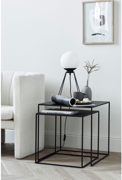 Dekozem Metalin Ikili Yan Sehpa 45x45x60 Dkzm-759-Ynshp