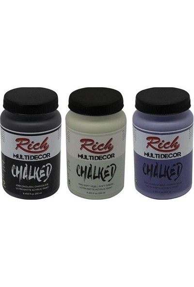 Rich Multidecor Chalked Akrilik 250 cc - 3'lü Set