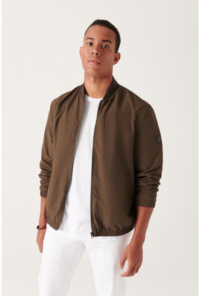 Avva Erkek Haki Bomber Yaka Cepli Düz Mont E006100