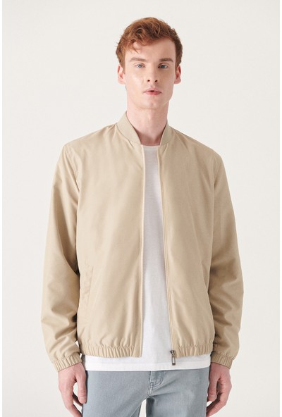Avva Erkek Bej Bomber Yaka Cepli Düz Mont E006100