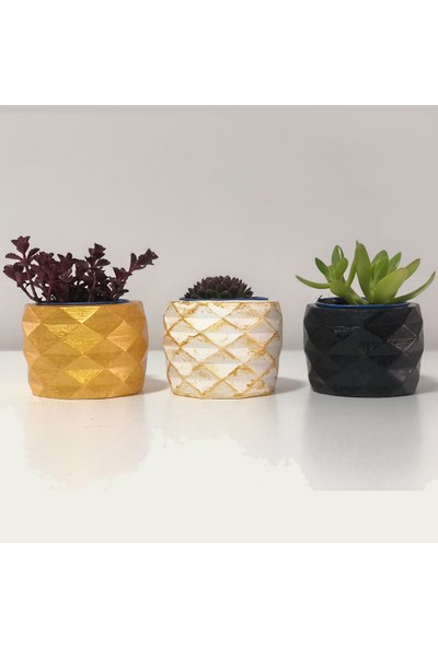 ZD Tasarım Atölyesi 3'lü Eski̇tme Desenli̇ Kaktüs ve Sukulent Saksı Seti̇ ZD Tasarım Atölyesi 3'lü Eski̇tme Desenli̇ Kaktüs ve Sukulent Saksı Seti̇