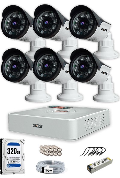 IDS - Yüz Tanımalı - 6 Kameralı 5MP Lens 1080P Gece Görüşlü Güvenlik Kamerası Seti - 320 IDS - Yüz Tanımalı - 6 Kameralı 5MP Lens 1080P Gece Görüşlü Güvenlik Kamerası Seti - 320