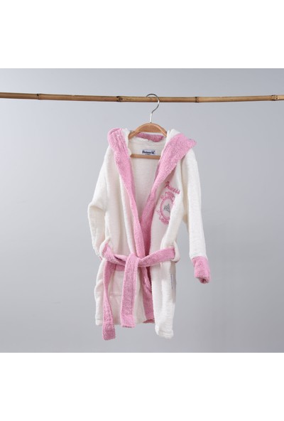 Miniworld Kız Bebek Princess Işlemeli Bornoz