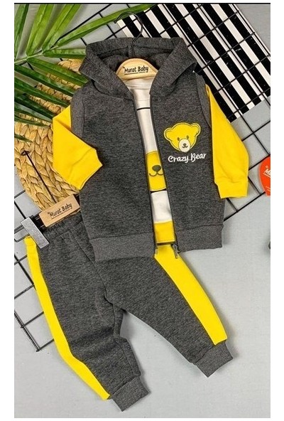 By Murat Bebe Crazy Bear Nakışlı 3'lü Takım