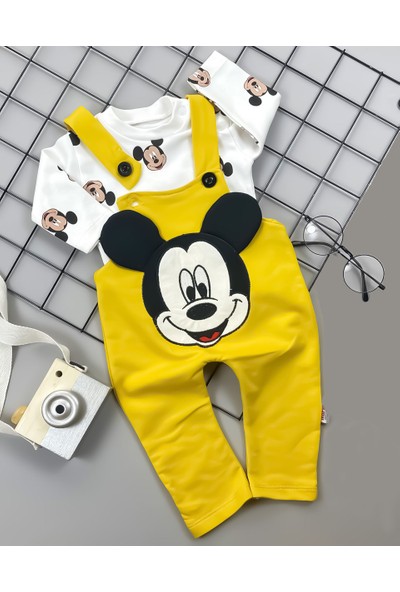 Murat Baby Mickey Mouse Kabartmalı 'li Salopet Tulum Takım