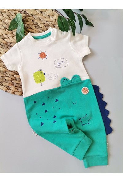 Tongs Dinazor Detaylı Yazlık Kısa Kollu Tulum