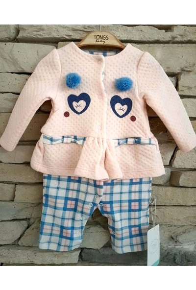 Tongs Kız Bebek Polarlı %100 Pamuk Tulum