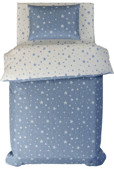 Hibboux Star Bebek Nevresim Seti - Blue Hibboux Star Bebek Nevresim Seti - Blue