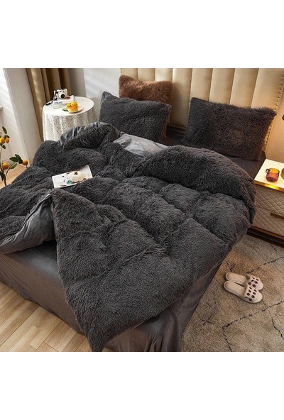 Chinchilla Peluş Nevresim Tek Siyah Chinchilla Peluş Nevresim Tek Siyah