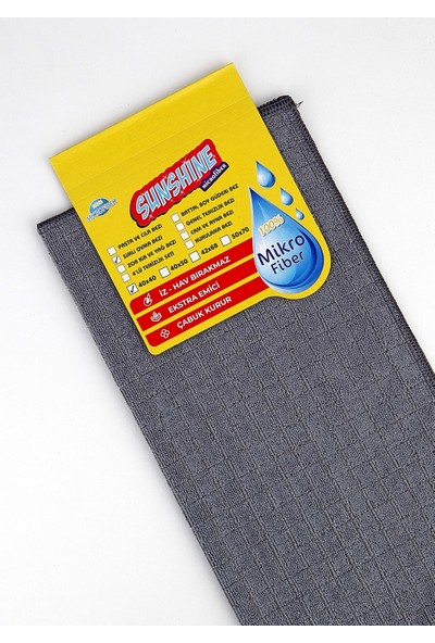 Sunshine Mikrofiber 40x40 Simli Zor Kirler Ovma Temizlik Bezi Sunshine Mikrofiber 40x40 Simli Zor Kirler Ovma Temizlik Bezi