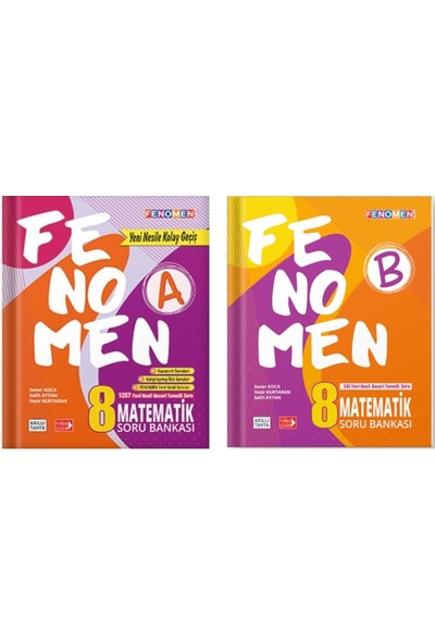 Gama Yayınları 8. Sınıf Fenomen Matematik Soru Bankası Seti (A + B) - Gama Yayın Gama Yayınları 8. Sınıf Fenomen Matematik Soru Bankası Seti (A + B) - Gama Yayın