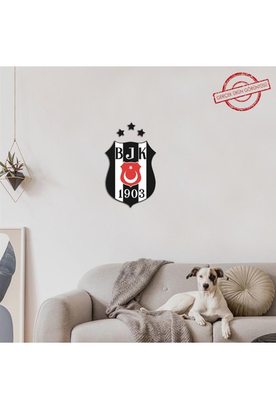 Elfida Beşiktaş Logo Özel Kesim Ahşap Duvar Tablosu ELF-2312010