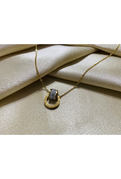 Ala Aksesuar Gold Zirkon Kolye