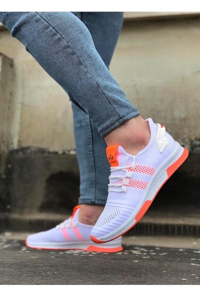 Günkar Beyaz Turuncu Erkek Spor Ayakkabı