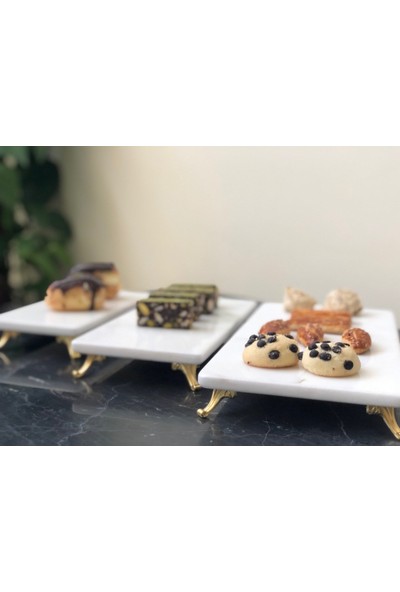 Calacatta Oliva Calacatta Mermer 3lü Sunum Seti