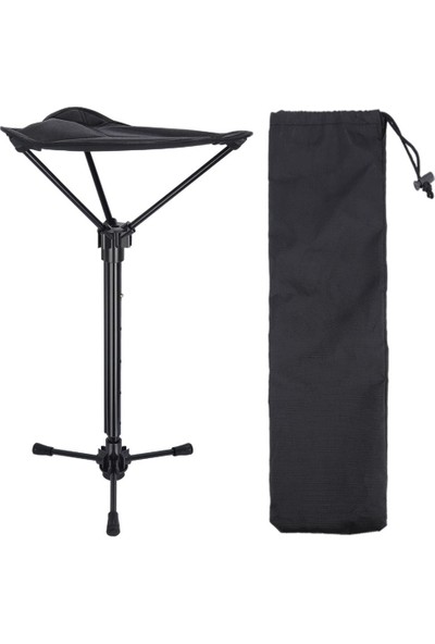 Slacker Sandalye Taşınabilir Katlanabilir Kamp Tri-Bacak Tabure Beach Hiking Veranda Siyah