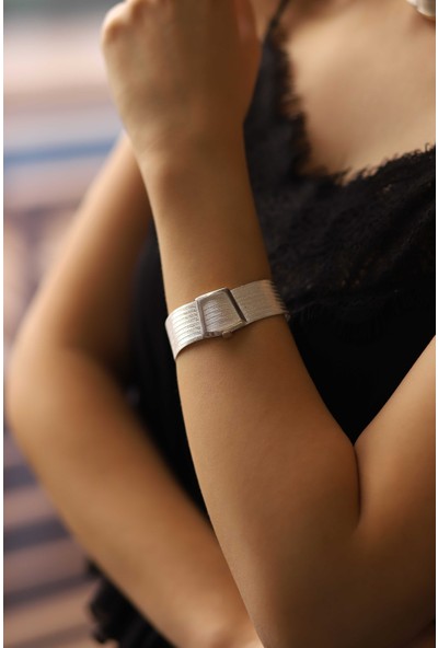 VVL 9 Sıra Klasik Toka Gümüş El Yapımı Trabzon Hasırı Bilezik