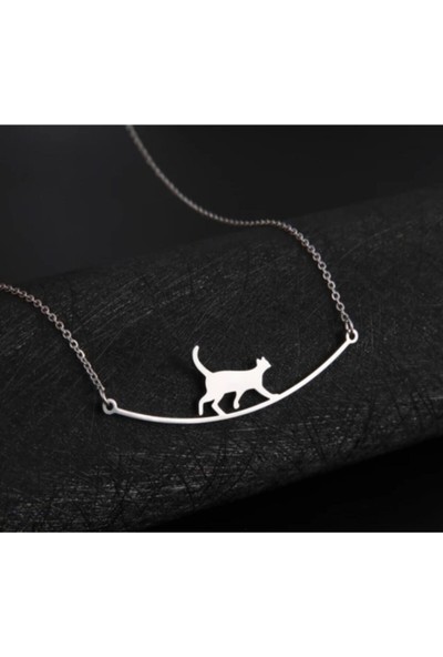 Market Of Universe Kadın 925 Ayar Gümüş Kedi Kolye