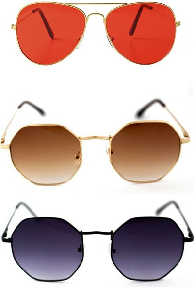 Modalucci Unisex 3lü Fırsat Güneş Gözlüğü Üçlüset4