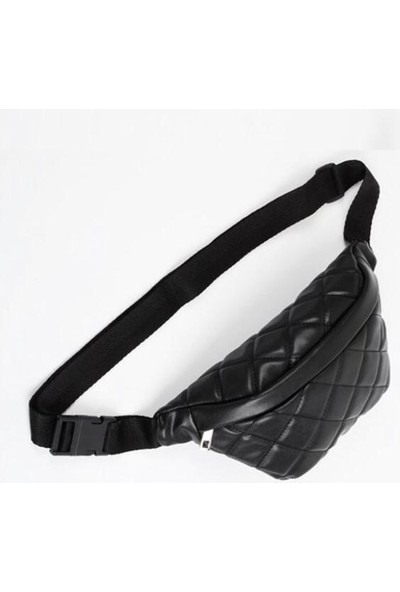Ayarlanabilir Askılı Çift Gözlü Siyah Bel ve Omuz Çantası Ayarlanabilir Askılı Çift Gözlü Siyah Bel ve Omuz Çantası